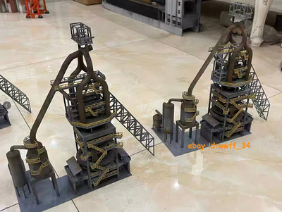 N Scale 1/160 Train Model Scene Steel Plant Model Blast Furnace ...
