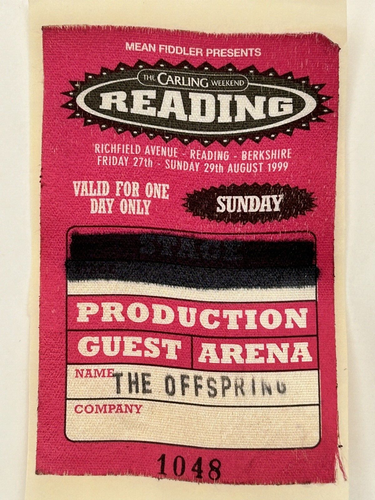 The Offspring Pass Ticket Original Used Cloth Reading Festival 29th ...