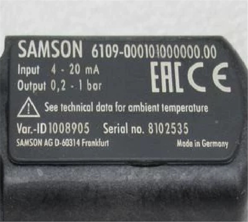 Brand New Without Outer Packaging Ip New Samson 1Pc 6109-000101000000. ...