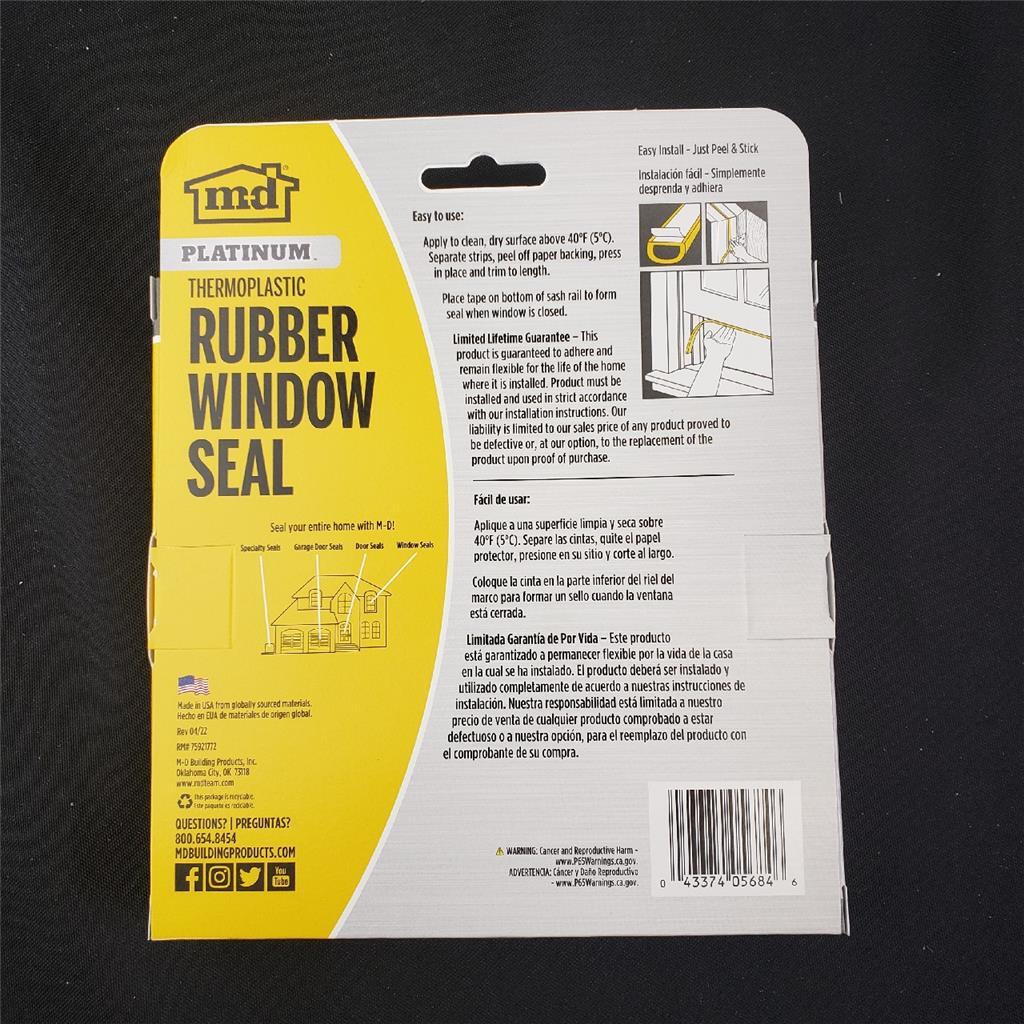 = MD Platinum Thermoplastic Rubber Window Seal Medium White 8-1/2 ...