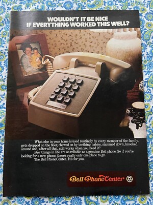 Vintage 1982 Bell Phone Center Print Ad Vintage Telephone Pictured | eBay