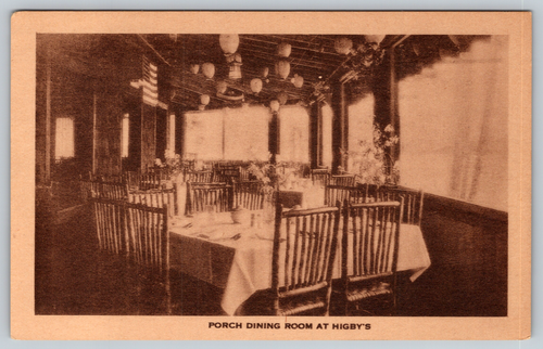 c1950s Porch Dining Room At Higby's Restaurant Vintage Postcard | eBay