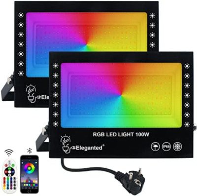 Faretto LED RGB 100W, Eleganted 2pcs IP66 Faretto che Cambia Colore ...