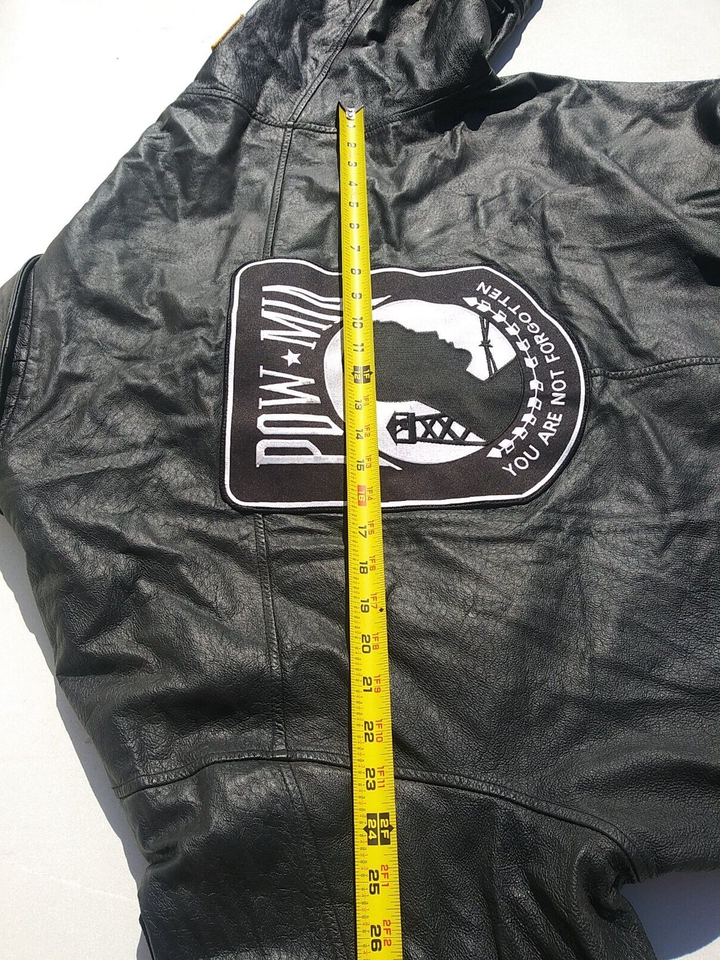 Giovanni Verucci Leather Jacket POW MIA You Are Not Forgotten & USA ...