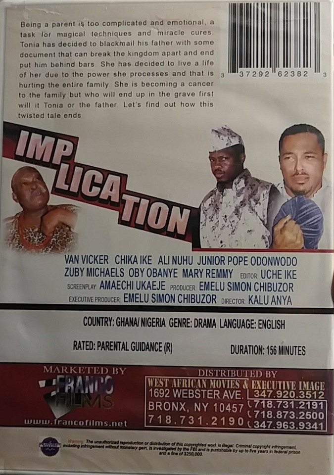 Implication 1-2 DVD Drama Van Vicker Nigerian New Sealed Fast Shipping | eBay