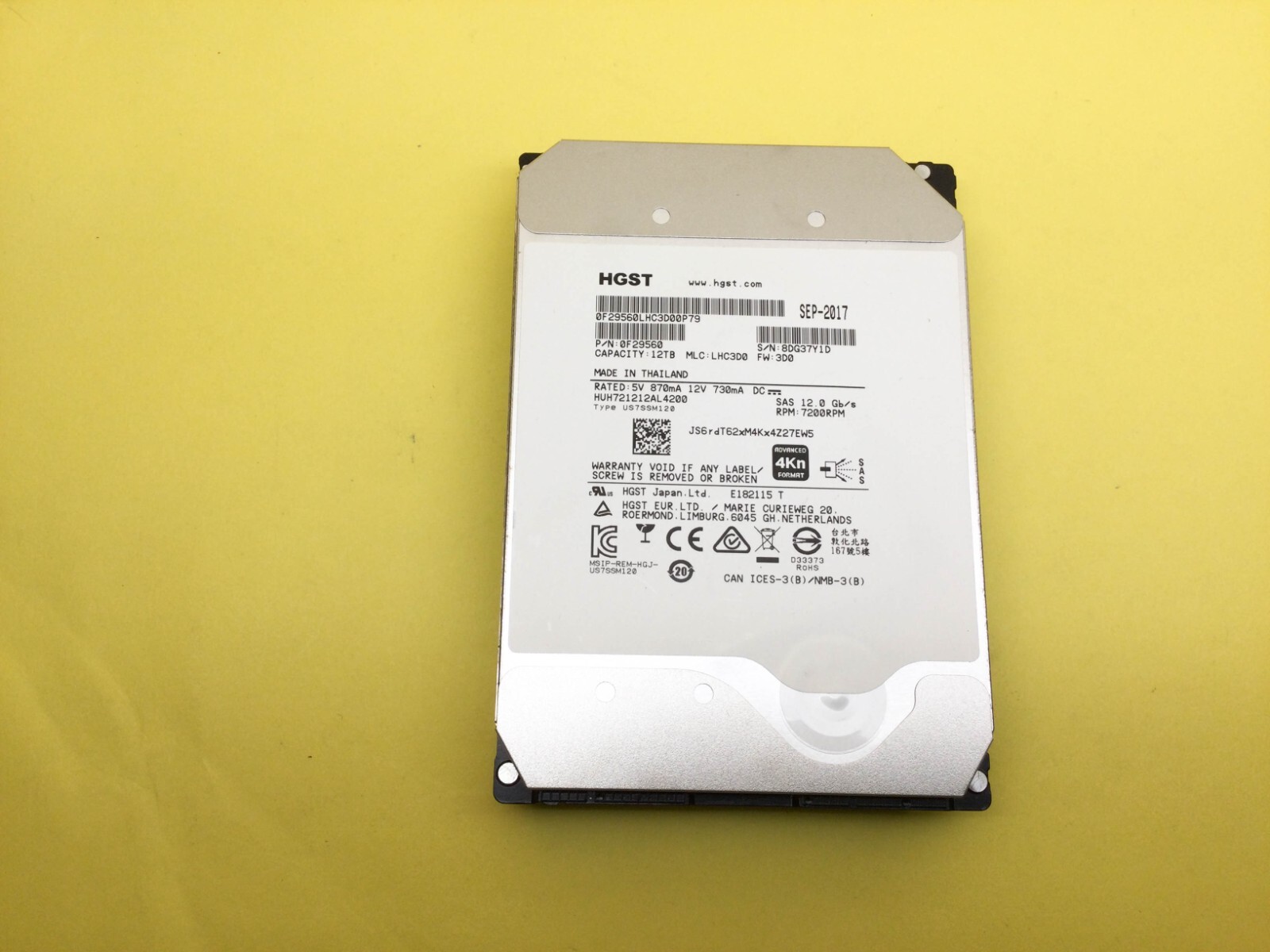 WD HGST DC HC520 12TB 7.2K SAS 12Gb/s 3.5" 4Kn HDD HUH721212AL4200 | eBay