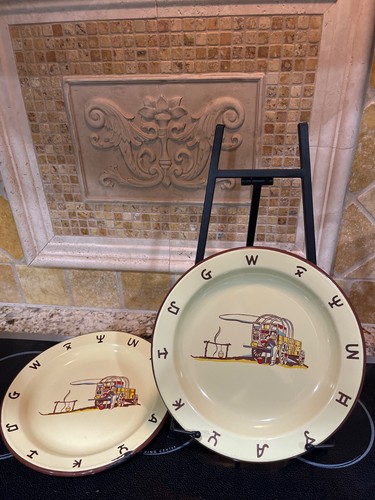Vintage Monterrey Western Ware Enamelware 10” Dinner Plate Cowboy Set ...