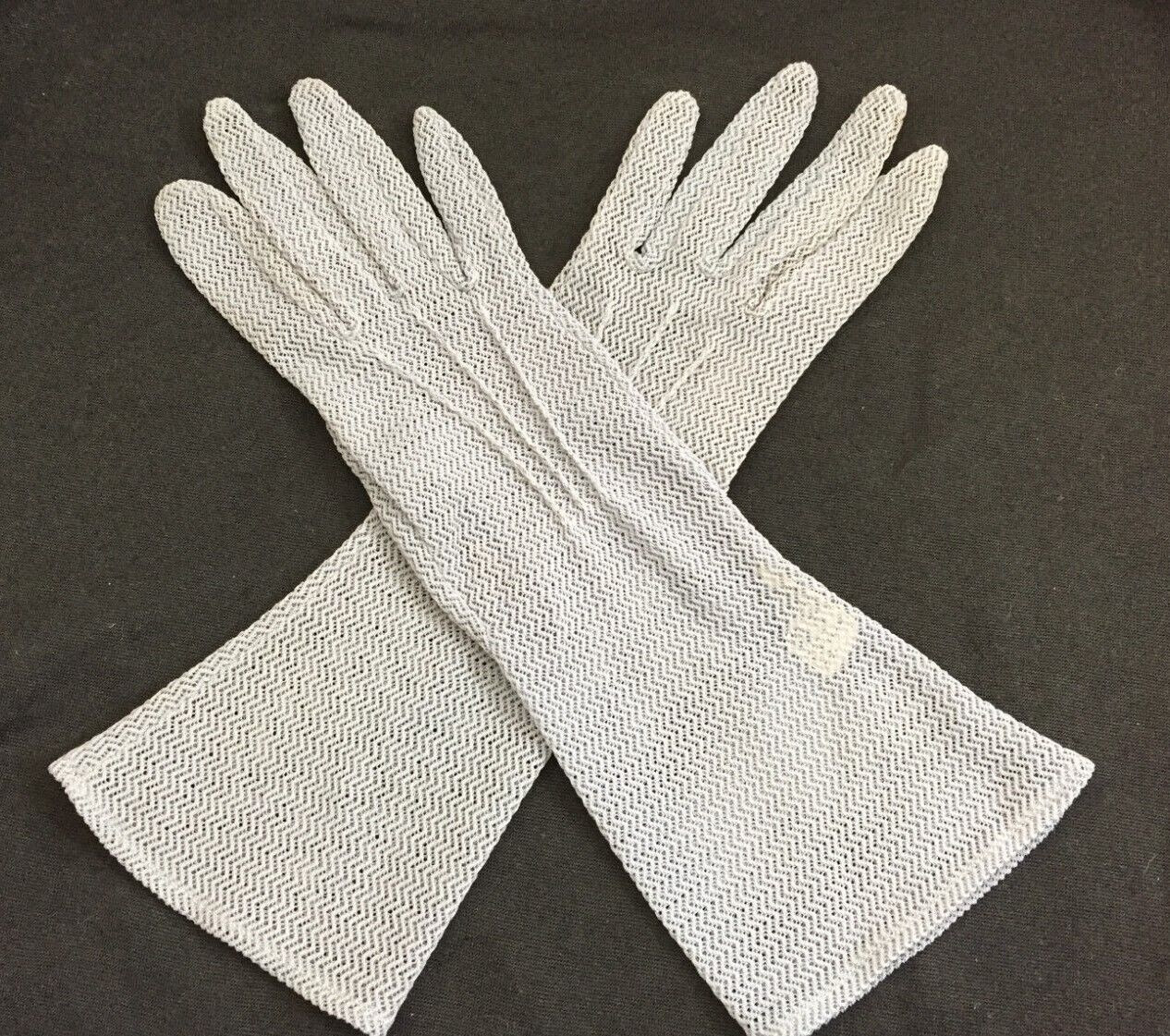 1960s Womens Kayser Sheer Dress Gloves Blue Wrist Len… - Gem