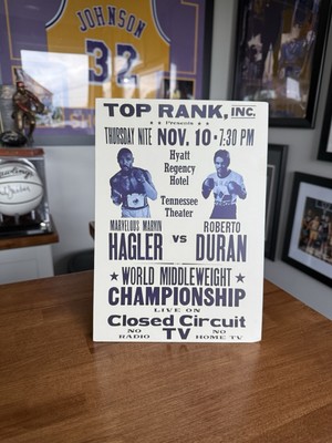 RARE Marvelous Marvin Hagler vs. Roberto Duran Boxing Display Showcase ...