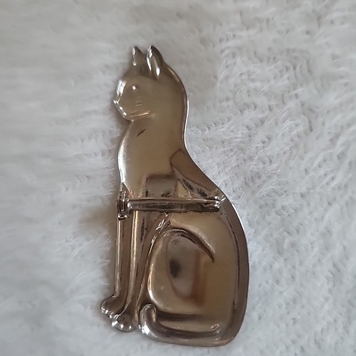 Silver Plated Large Vintage Repousse Cat Brooch Pin 2.5” Jewelry | eBay