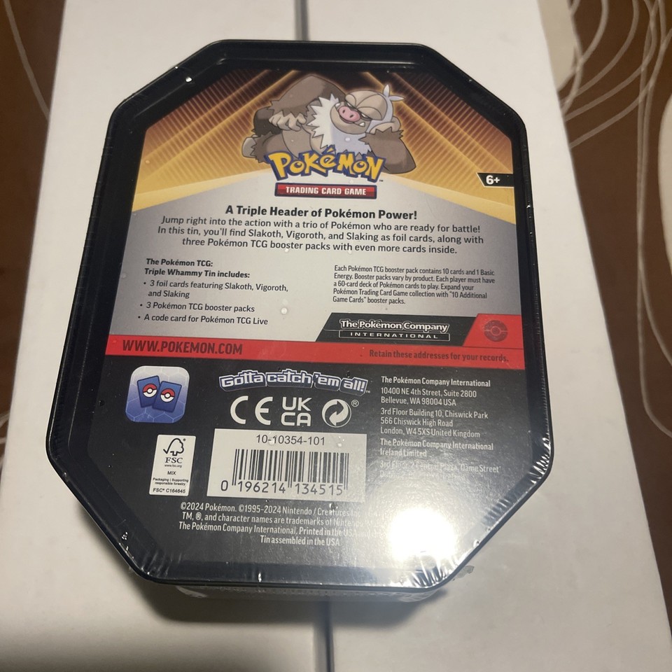 Pokemon TCG Triple Whammy Collector Tin - SLAKING NIB SEALED | eBay