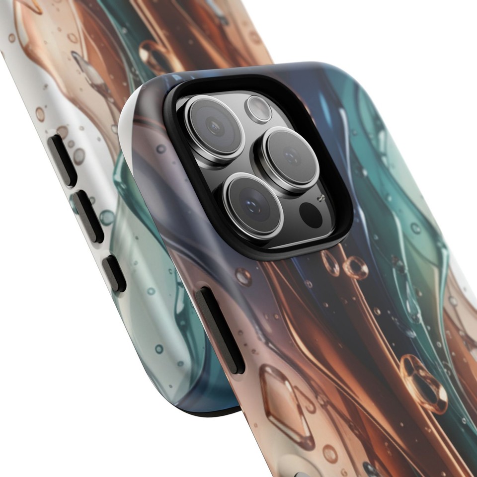 Abstract Liquid Stream Teal Bronze Phone Case | Fluid Art Waves, Water ...