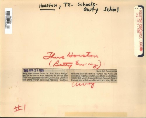 1989 Press Photo Awty International School Gala attendees in Houston ...