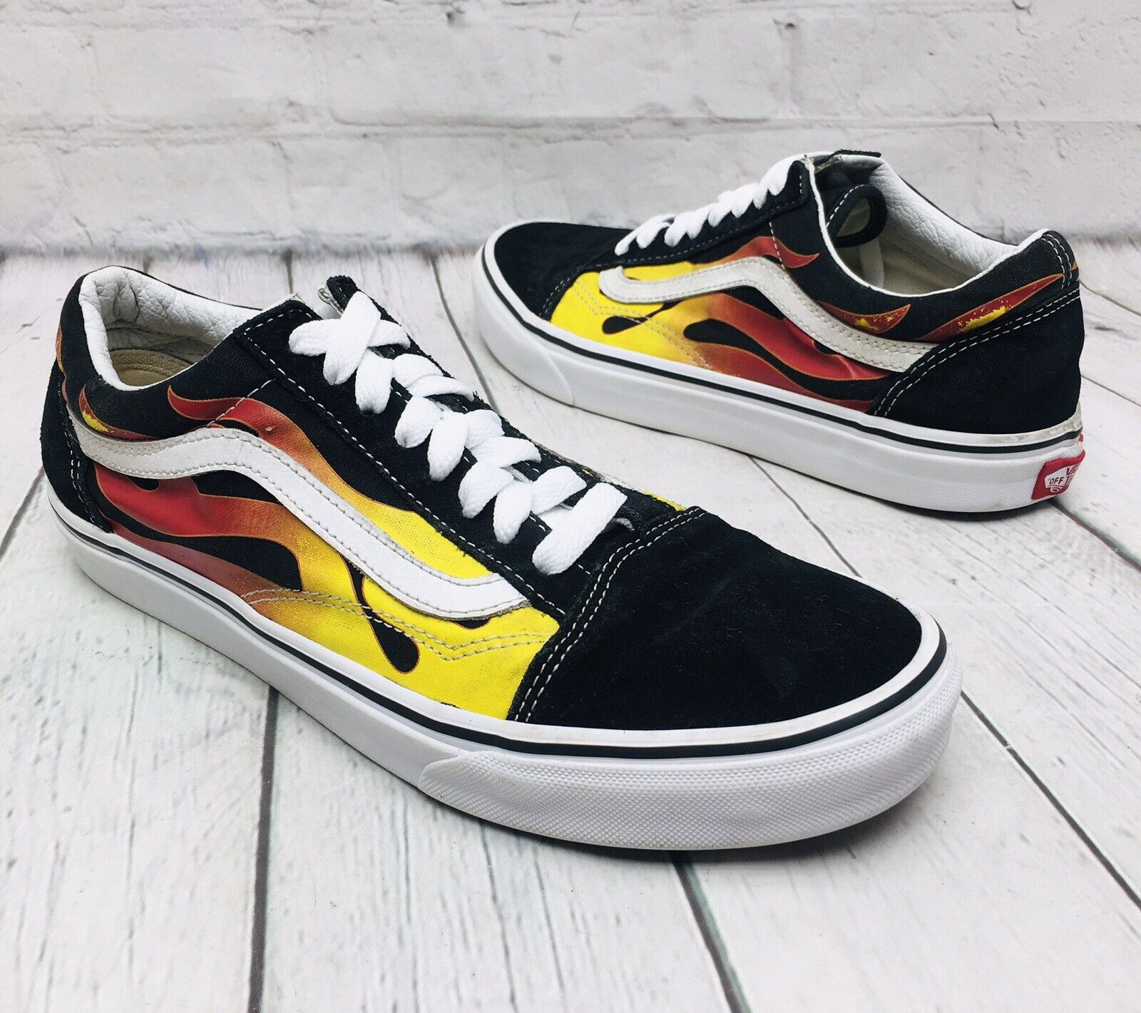 Vans Old Skool Flame Sneakers Black - Classic Skate S… - Gem