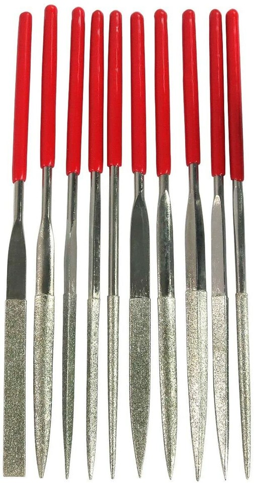 10pc 5-1/2" Diamond Needle File Set 3 x 140 x 70mm 180 Grit Ceramics ...