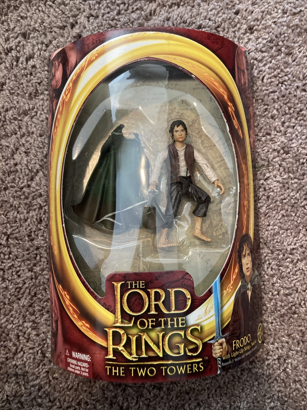 LORD OF THE RINGS, Two Towers, Frodo with Light Up Sting Figure, 2002 ...