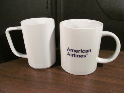 2 different AMERICAN AIRLINES first class mug cup lot mod design ...