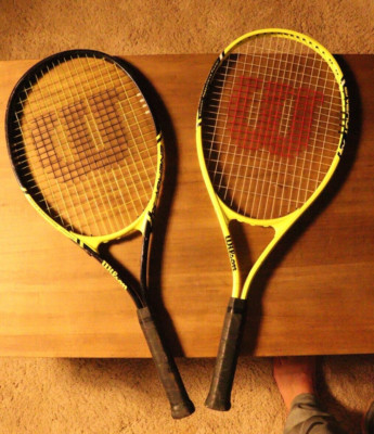 2 Wilson Energy XL Tactical Alloy X8 Stop Shock Tennis Racket 2 4 1/4 ...