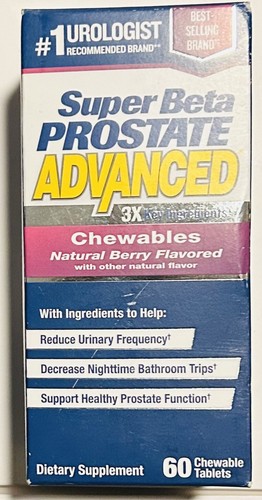 Super Beta Prostate Advanced Natural Berry Chewables 60 Tablets Ex2/26 ...