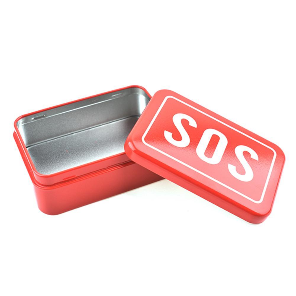 AU Mini SOS Survival Iron Box Field Survival Storage Kit for Outdoor ...