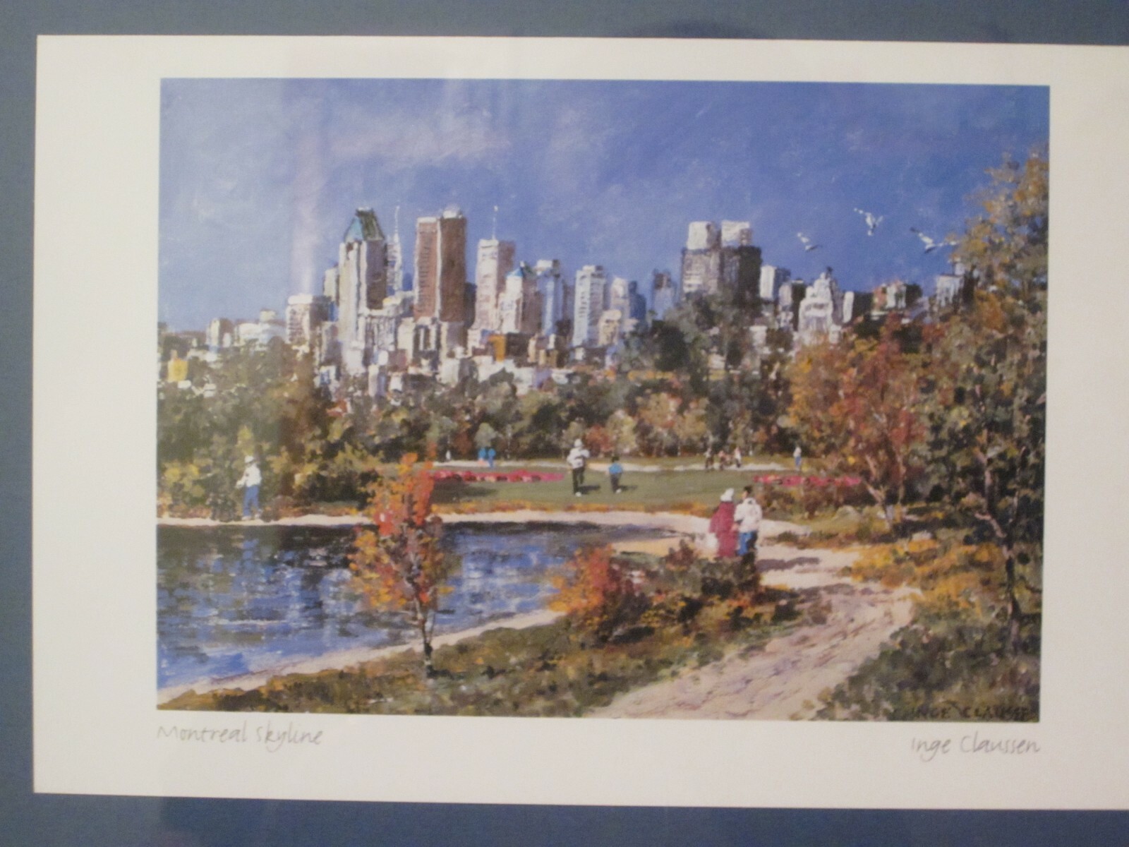 elegantly framed Inge Claussen Montreal Skyline print wall decor frame ...