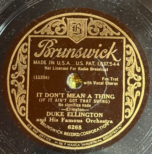 Bruns 6265 Duke Ellington Or DONT MEAN A THING w Ivie Anderson 78 rpm ...
