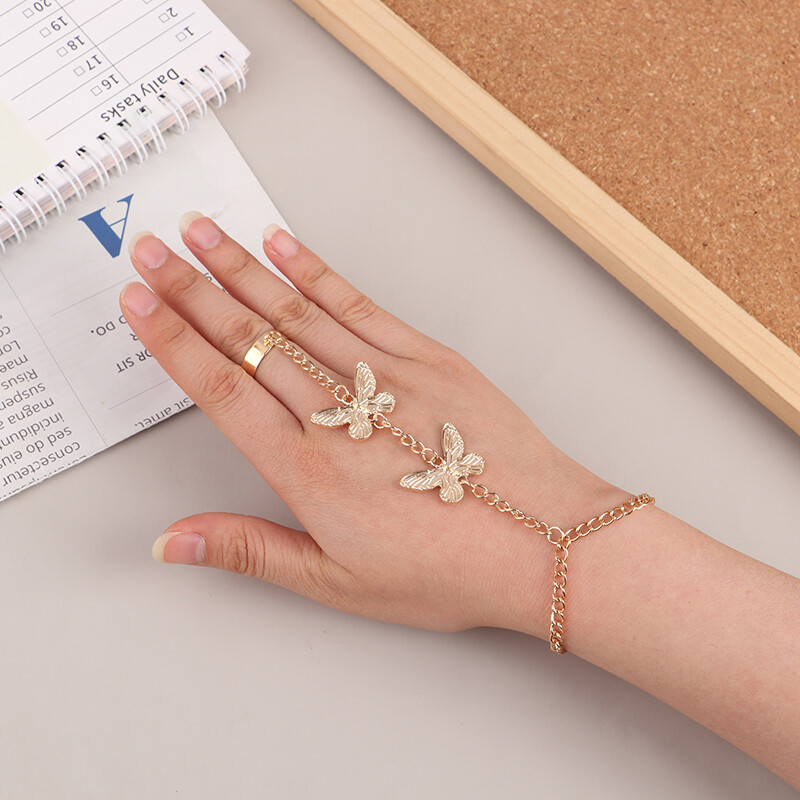 Creative Retro Geometric Butterflies Deco Mittens Bracelet & Ring ...