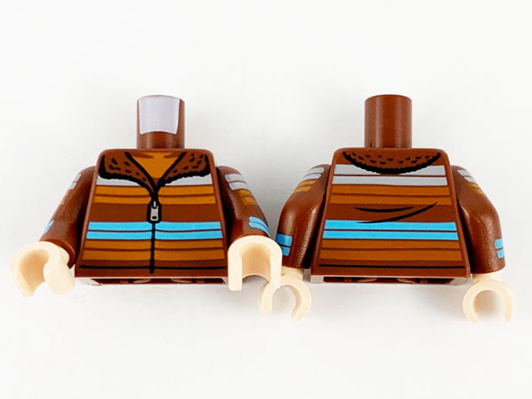 LEGO Striped Zip Up Sweater Torso Blue Brown Weasley Outfit Costume ...