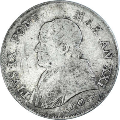 [#1120158] Coin, ITALIAN STATES, PAPAL STATES, Pius IX, Lira, 1866 ...