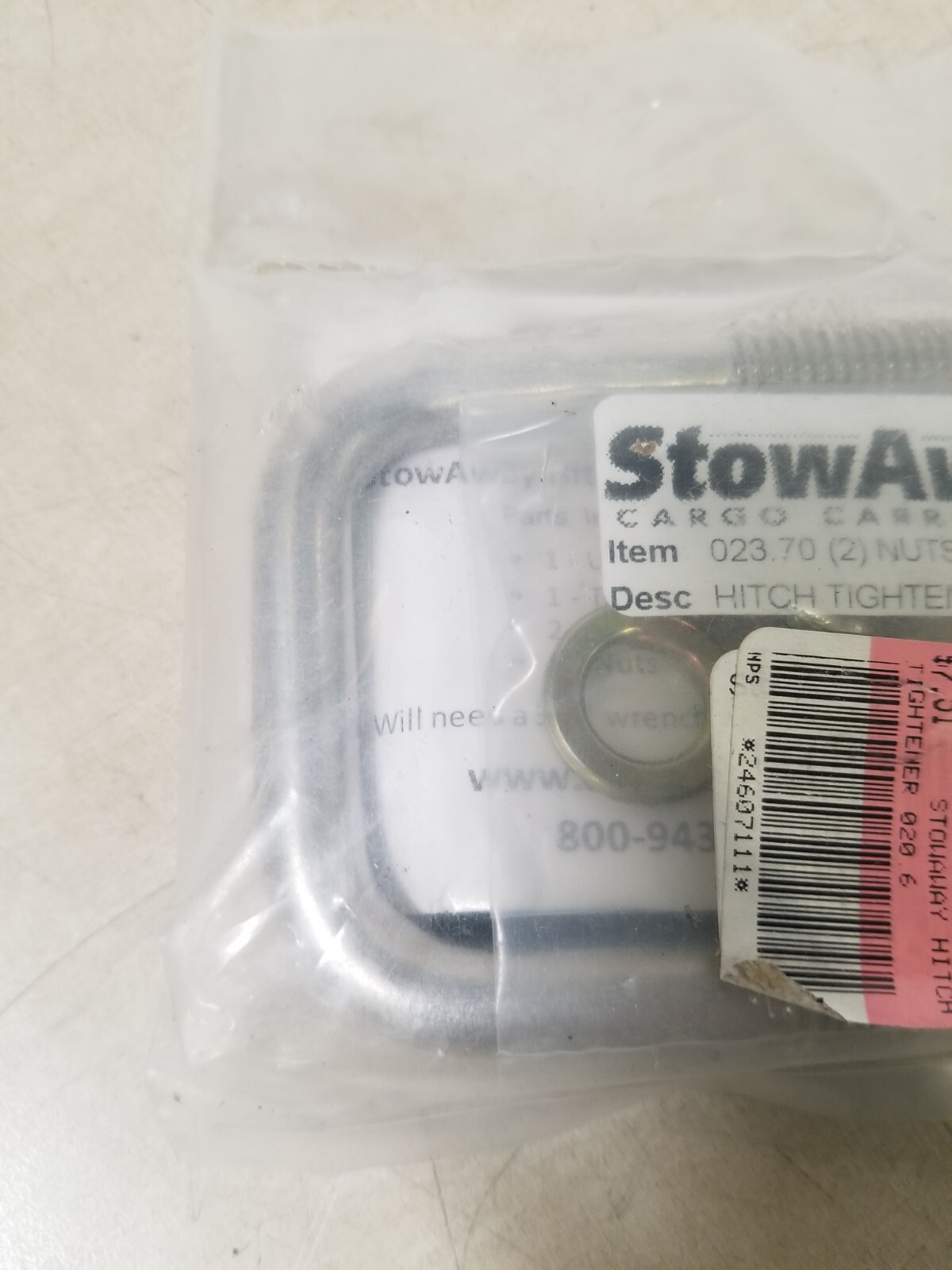 StowAway2 Hitch Tightener Kit 023.70 (2) Nuts FW,LW SEALED | eBay