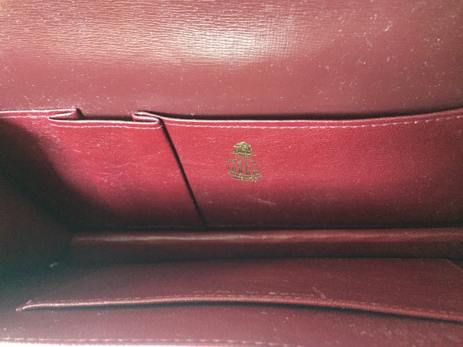 Mark Cross Italy Maroon Lizard Clutch Bag Gold Chain Strap Vintage | eBay