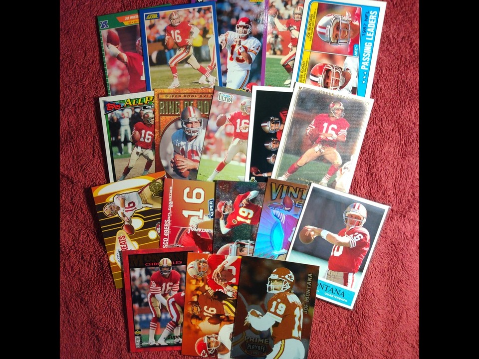 Joe Montana NFL HOF . NM 18 Card Lot . 49ers / Chiefs base / insert ...