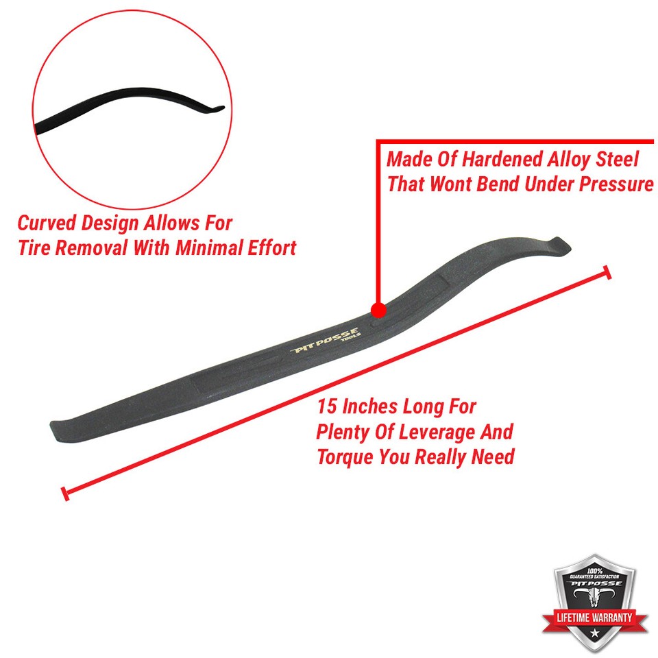Pit Posse Motorcycle Tool 15" Steel Tire Spoon Remover Iron Lever Pry ...