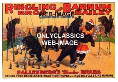 RINGLING BROTHER BARNUM BAILEY ROLLER SKATING BEAR-DANCING-BICYCLE ...