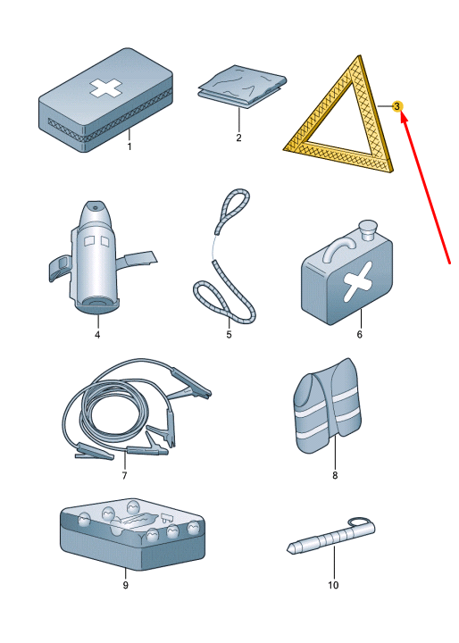 VW ARTEON 3H7 Warning Triangle 000093055AA NEW GENUINE | eBay UK