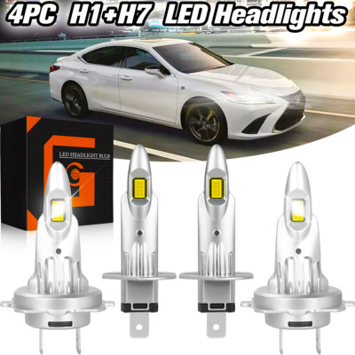 For Renault Logan 2015-2019 LED Bulbs H1 H7 Headlight High/Low Beam ...