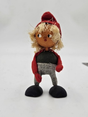 Vintage Wooden Tomte Swedish Boy w Side Eye & Red Sweater 4" Tall ...