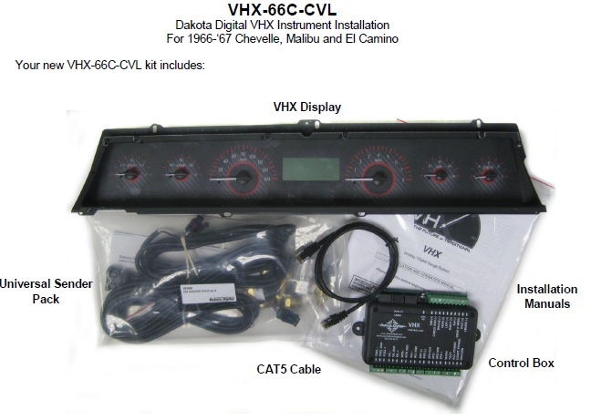 Dakota Digital 1966-67 Chevy Chevelle El Camino Analog Gauge Kit VHX ...
