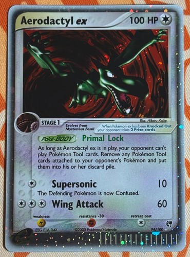 Pokémon TCG Aerodactyl EX Ultra Rare Card 94/100 Holo Bleed NM ...