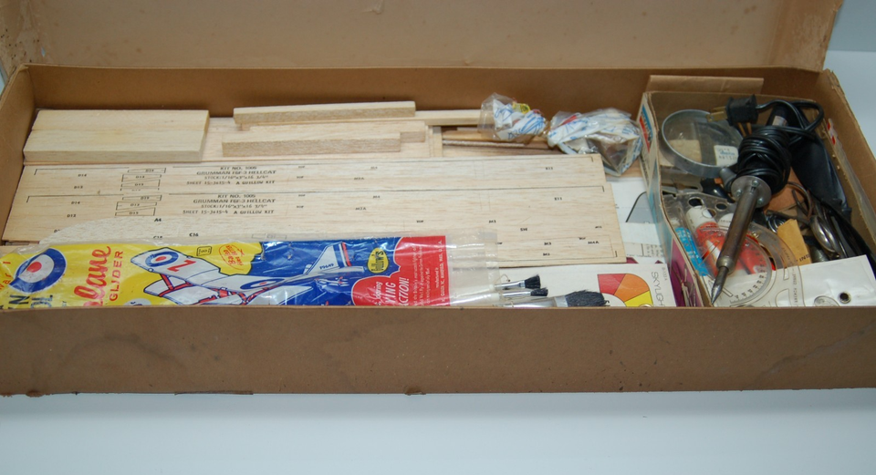 Box Full of Vintage Model Airplane Parts & Tools | eBay
