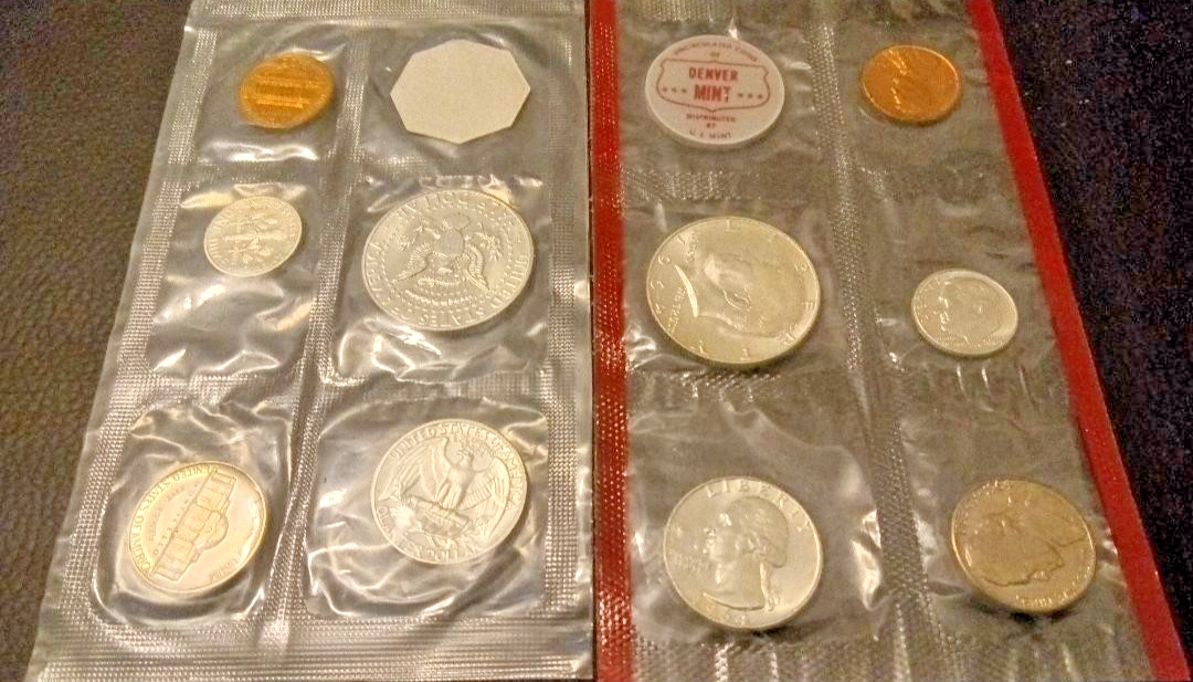 Two 2 Straight G TI 1964-P & D Kennedy Proof Sets With Broken Silver ...