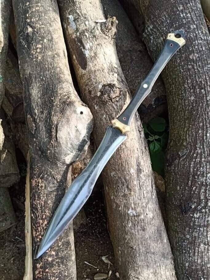 Awesome Custom Handmade 25 inches Hunting Short sword wtih Leather ...