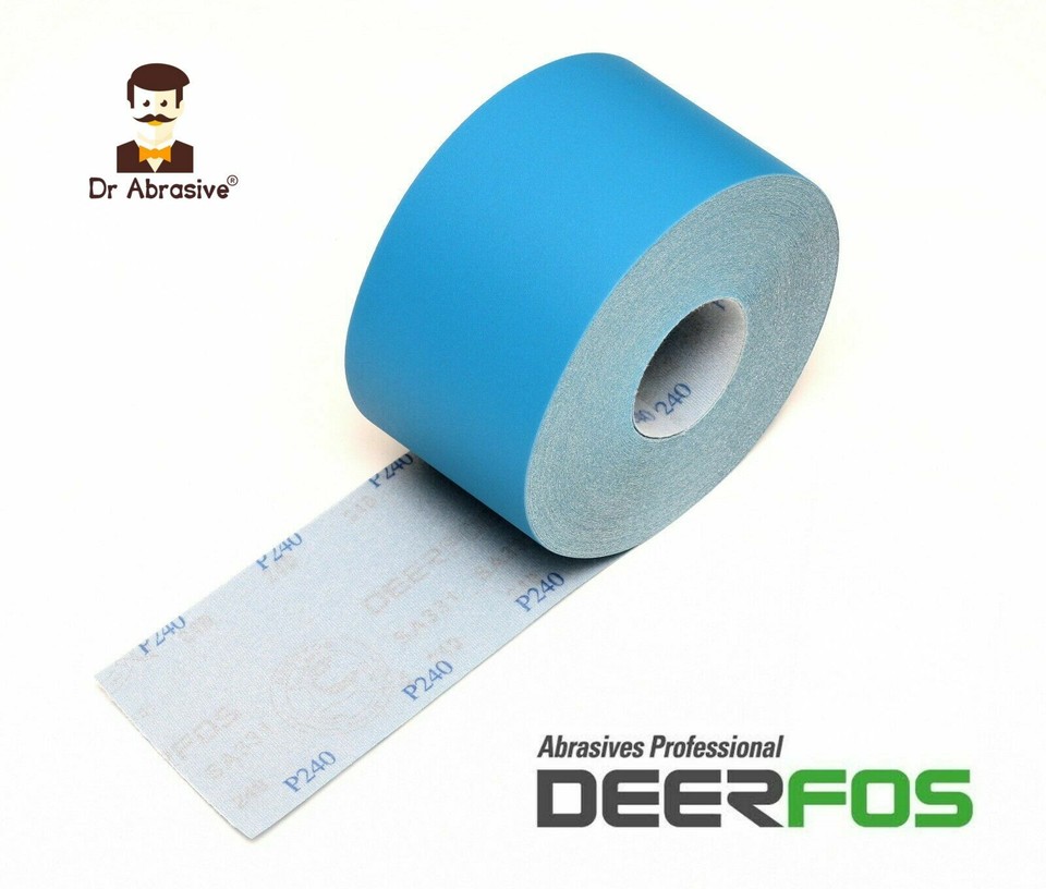 HOOK and LOOP Sandpaper Roll 115mm Sanding Wet and Dry Strips 40-2000 ...
