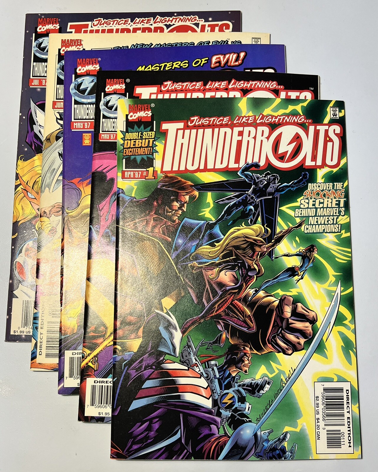 Marvel Comics Lot Thunderbolts 1.2.3.4 1997 1st Jolt Variant Movie | eBay