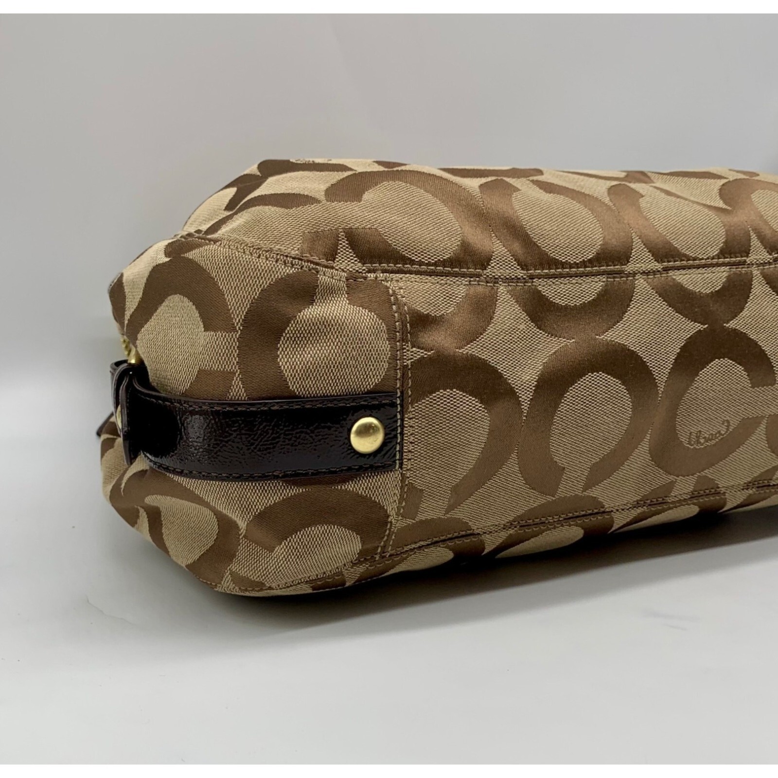 Coach Madison Maggie Mia Khaki Signature Canvas Hobo … - Gem