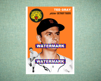 Ted Gray Detroit Tigers 1954 Style Custom Baseball Art Card | eBay