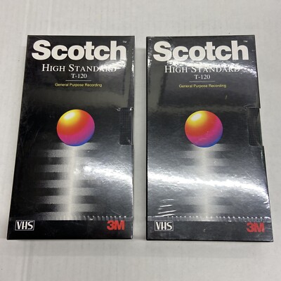 Scotch 2 Pack BLANK VHS T-120 3M VCR Video Videocassette Tapes Sealed ...