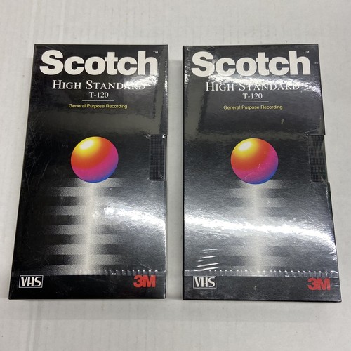 Scotch 2 Pack BLANK VHS T-120 3M VCR Video Videocassette Tapes Sealed ...