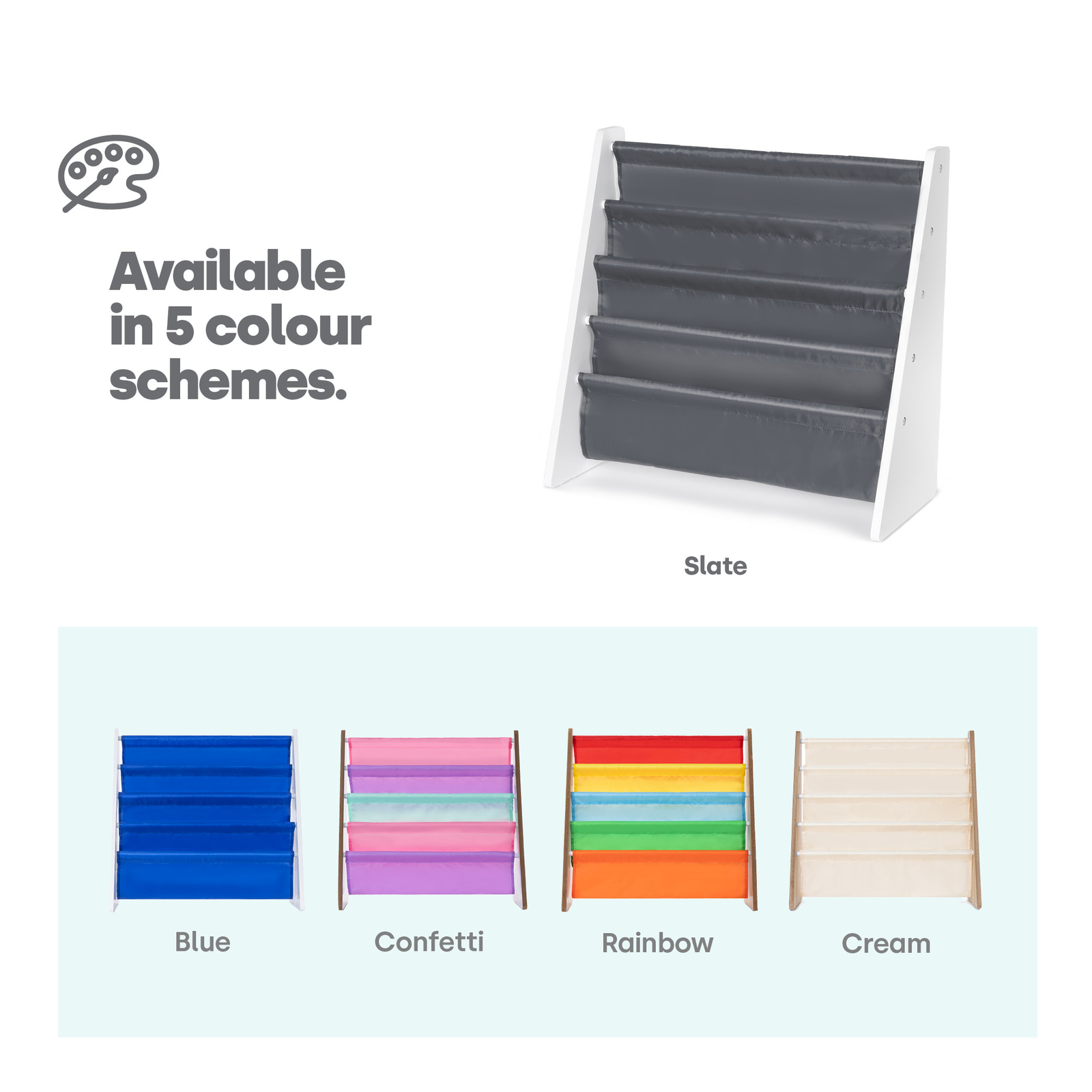 Children Kids Book Shelf Sling Storage Rack Organizer Bookcase ...