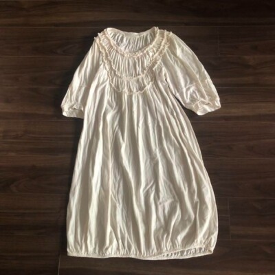 TSUMORI CHISATO Dress Balloon Ruffle White Size 2 Pre-owned free ship ...